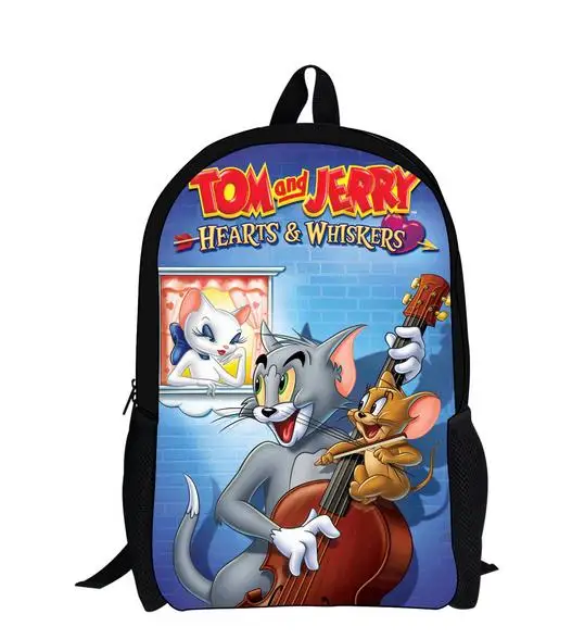New 16 Inch Cartoon Tom and Jerry Children Backpack Student School Bags ...