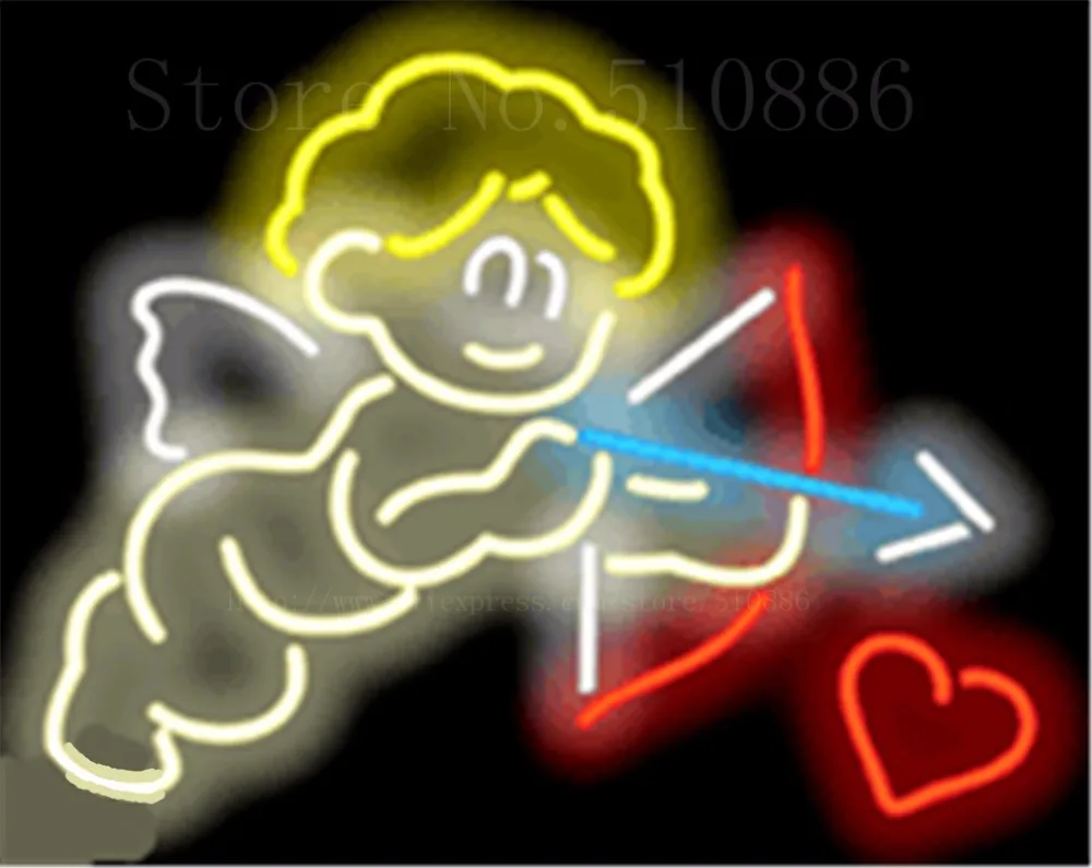 19*15" Cupid Neon Sign Real Glass Beer Bar Pub Light Signs Store ...