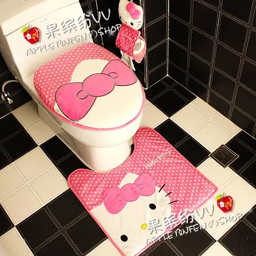 Cheap hello kitty Hello Kitty plush Polka Dot toilet cover toilet seat ...