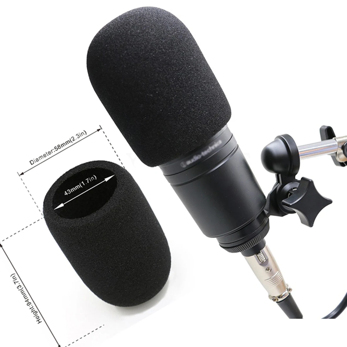 Windscreen Microphone Cover Windproof Foam For Audio Technica AT2020 ...