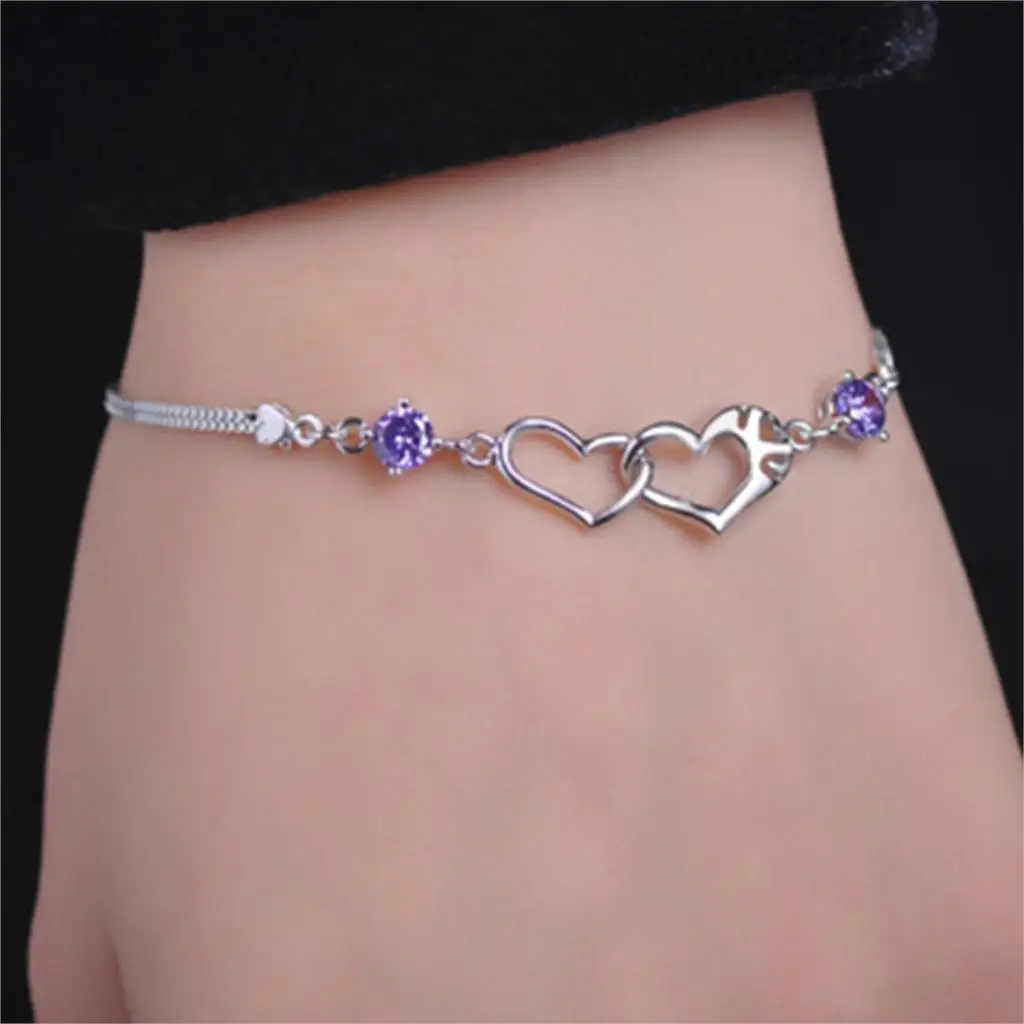 2018 Hot Sale New Summer Style Romantic Heart Bracelet Femme Silver ...