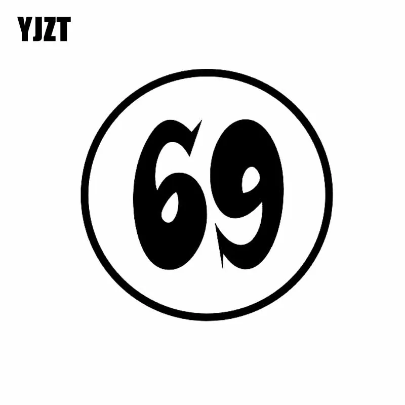YJZT 13CM*13CM Interesting Fashion Number 69 Vinyl Car Sticker ...