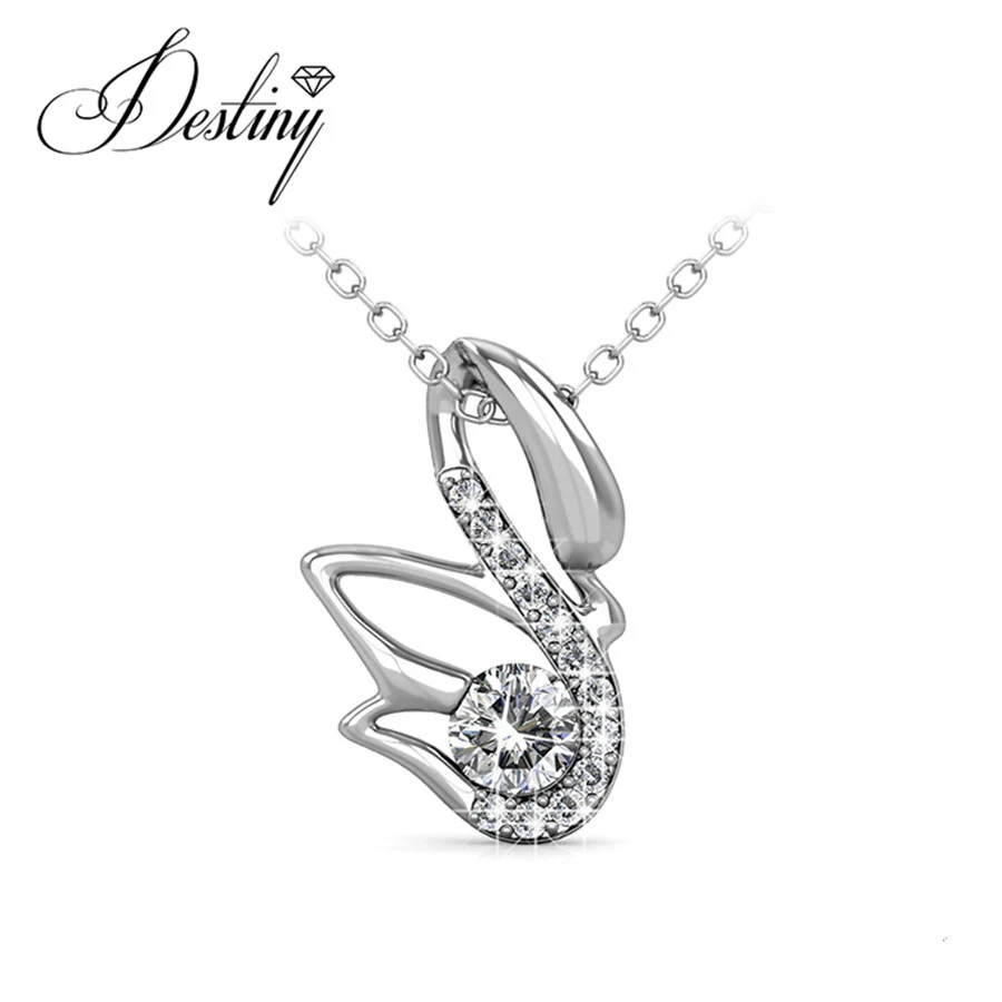 Destiny Jewellery necklace lucky Swan Pendant Embellished with crystals ...