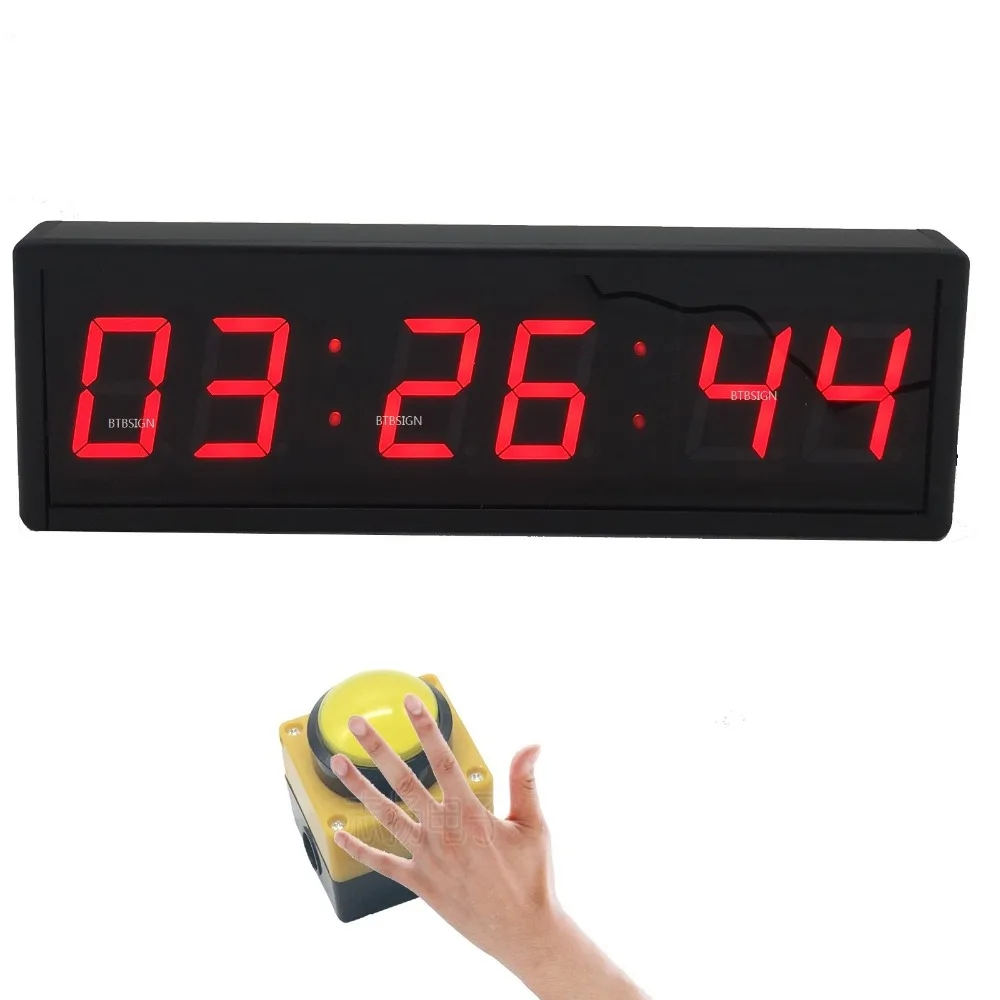 Btbsign Large LED Countdown Timer Stopwatch With Wired Switch Button ...