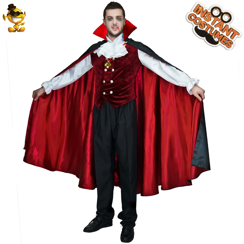 Halloween Cosplay Male Vampire Deluxe Costumes Adult Men's With Gothic ...