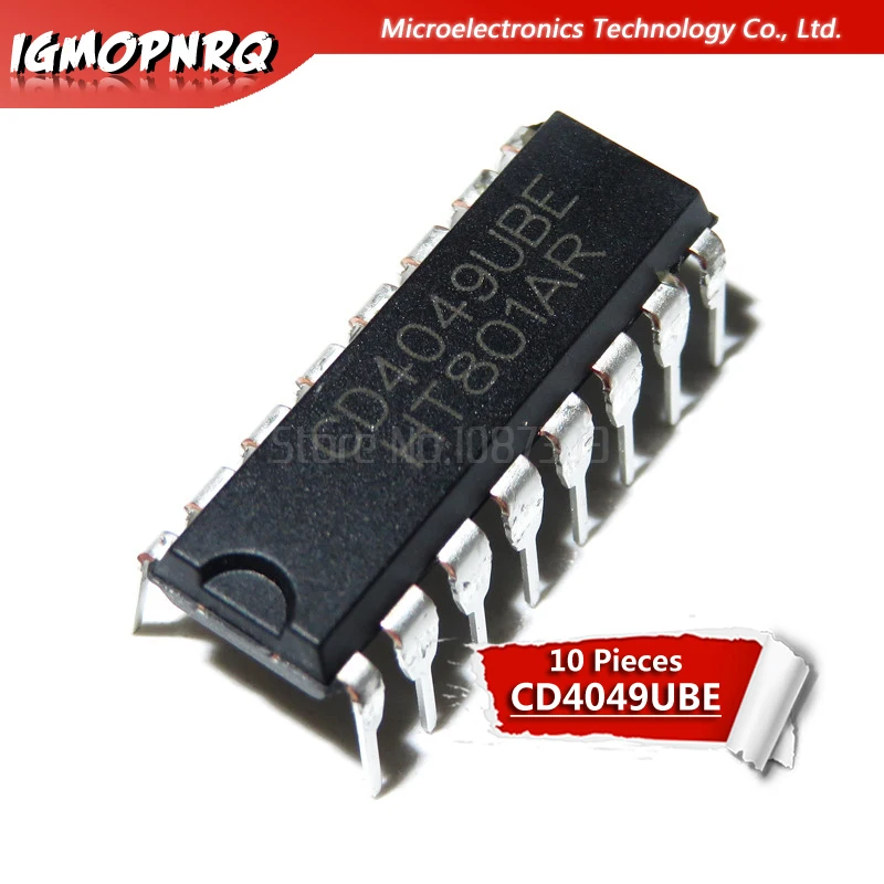 10pcs CD4049BE CD4049 HEF4049BP DIP 16 Buffers & Line Drivers Hex ...
