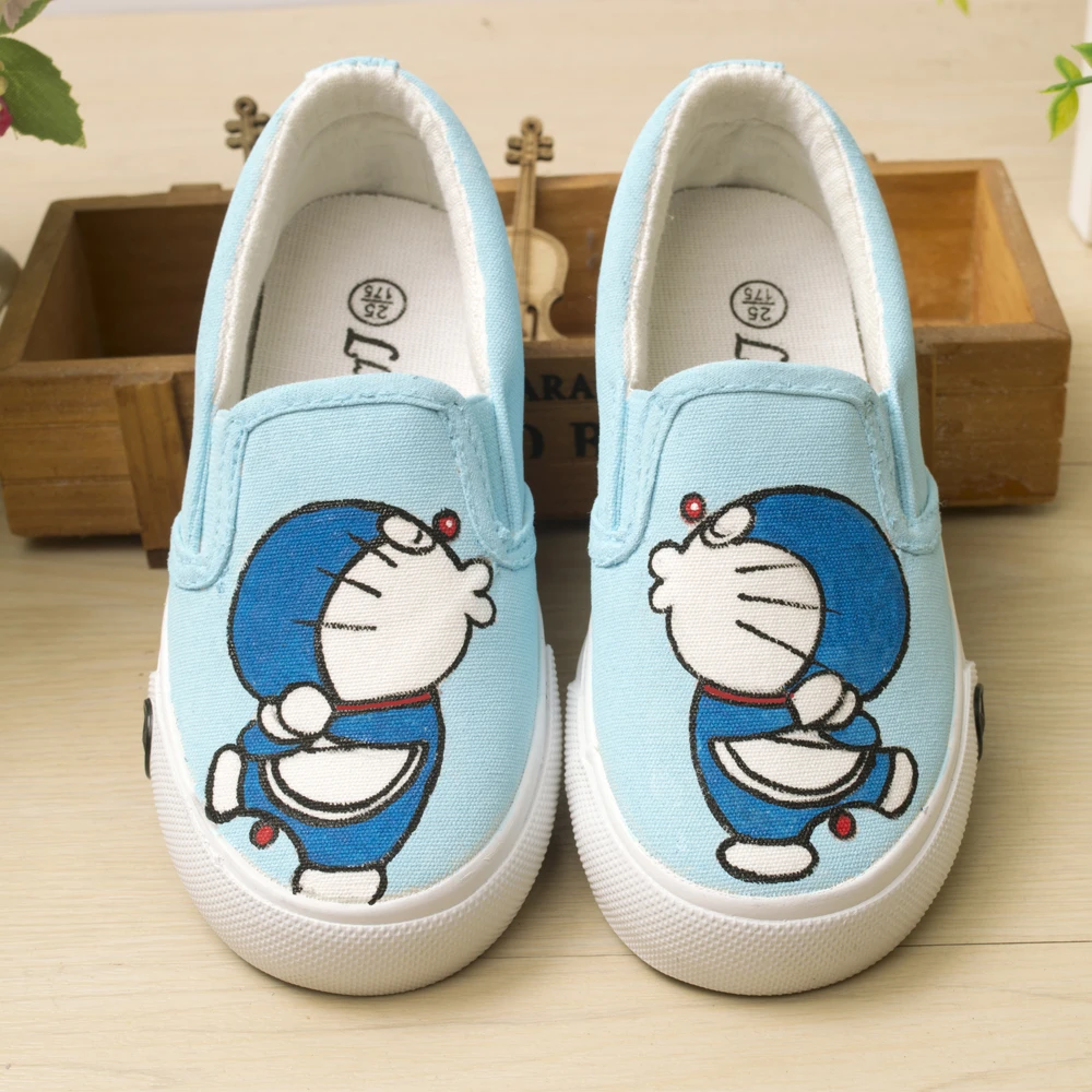 cartoon cute boys shoes hand painted children sneakers customized girls ...