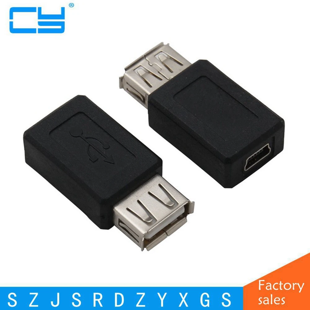 5pcs/lot USB 2.0 A type female to mini usb 5pin Female adapter A to ...