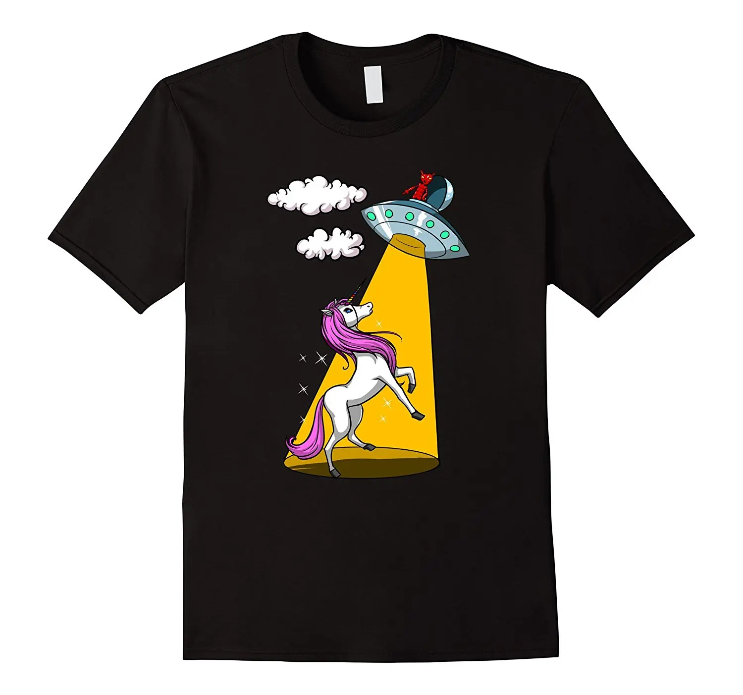 UFO Magical Unicorn Abduction Funny Alien Spaceship T Shirt Print T ...