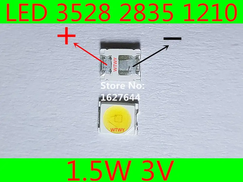 100pcs OSRAM LED 3528 2835 1210 LED TV Backlight High Power 1.5W 3V LED ...