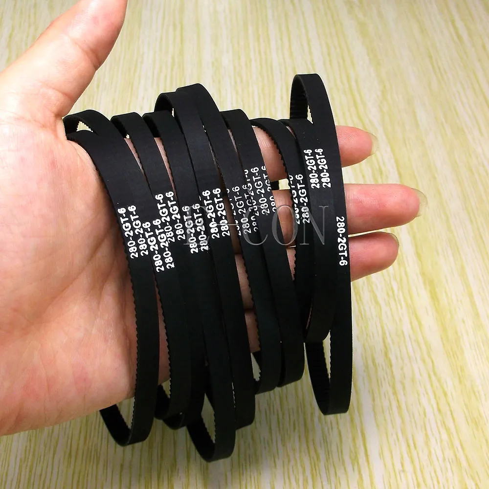 10pcs lot 280 GT2 Loop Timing Belt Width 6mm GT2 Belt Rubber Fiberglass