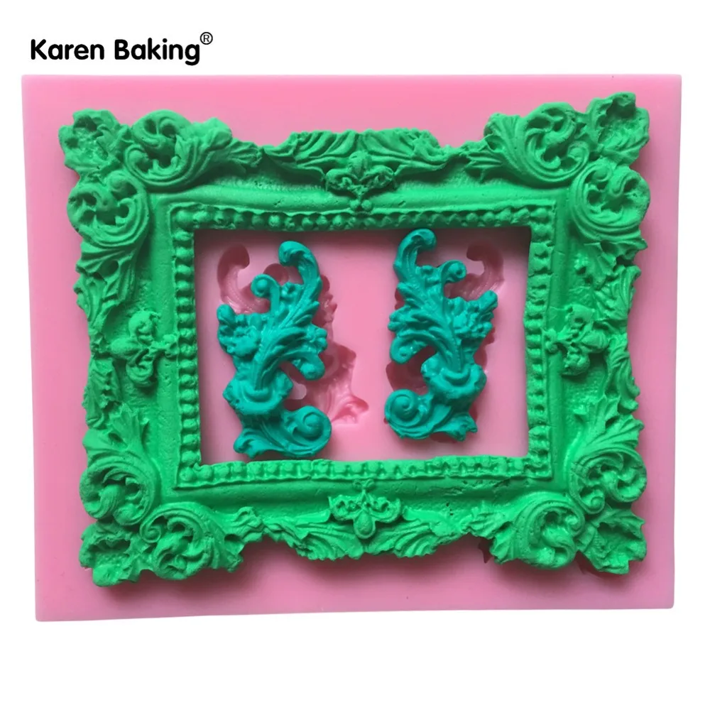 Beautiful large Retro Mirror Frame Chocolate Cake Decoration Party ...