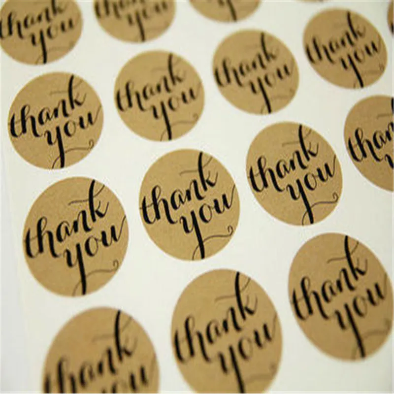 4200pcs Kraft Seal Label Sticker 'Thank You' Circle Point Sticker For ...