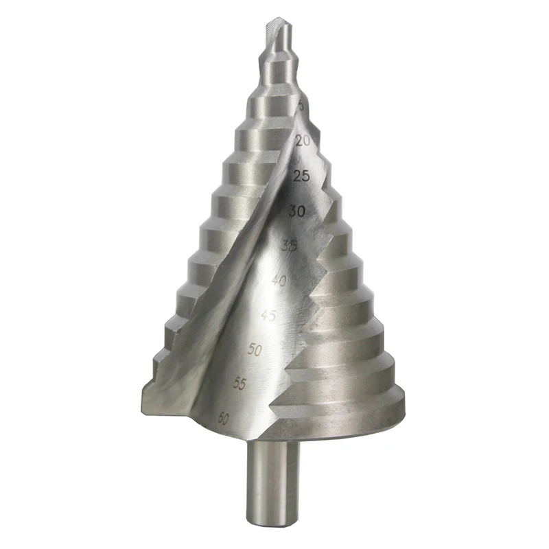 6 60mm 12 Size Tri Flat Shank HSS Spiral Groove Cone Drill Bit Hole ...