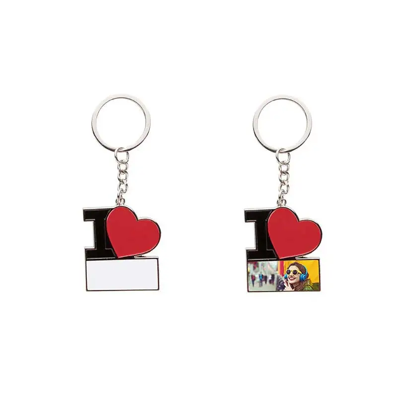 sublimation-blank-keychains-I-love-key-ring-with-red-heart-hot-transfer ...