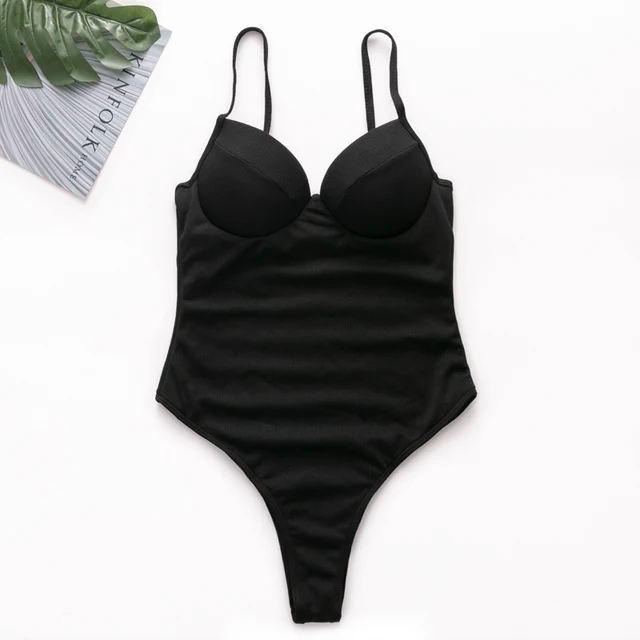 Push Up Thong Bikini 2019 High Cut One Piece Swimsuit Female Monokini