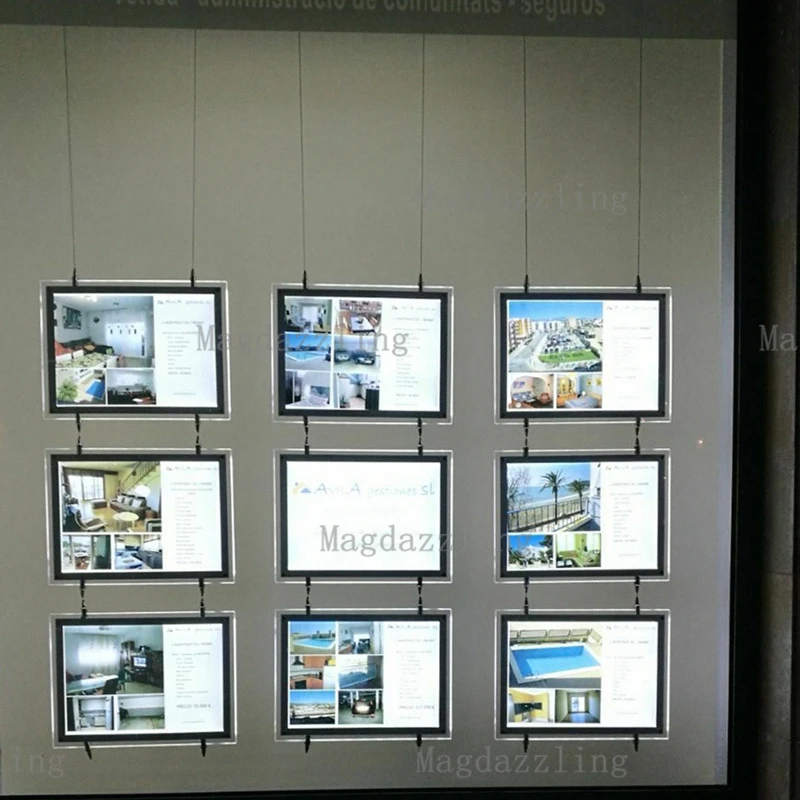 12 Units Double Sided Landscape Format A3 Led Display Light Pocket For ...