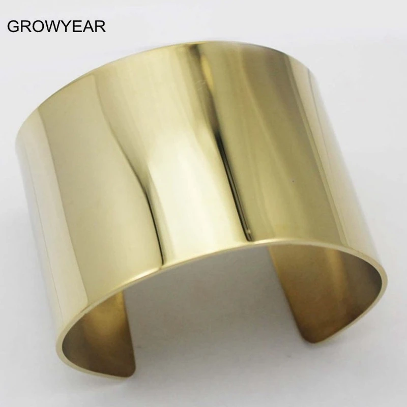 Wide-Cuff-Bangle-Blank-Golden-Bangle-Bracelets-Women-Stainless-Steel ...