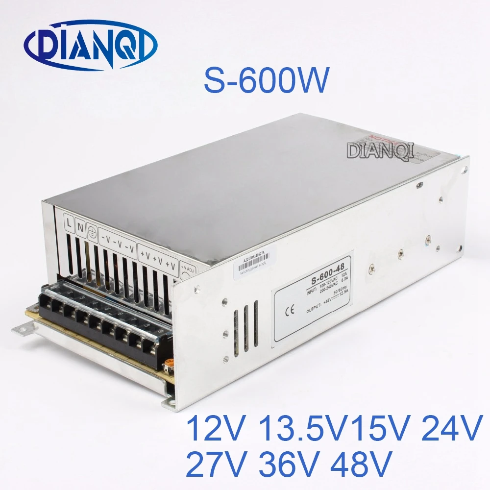 Switching Power Supply 12.5A 48V 600W AC to DC Power Supply Input 220V ...