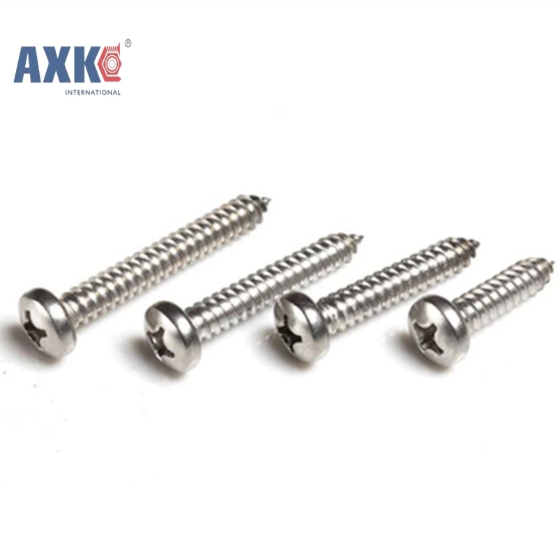 50Pcs DIN7981 GB845 ISO7049 ST2.2 304 Stainless Steel Cross Recessed Pan Head Screws Phillips ...