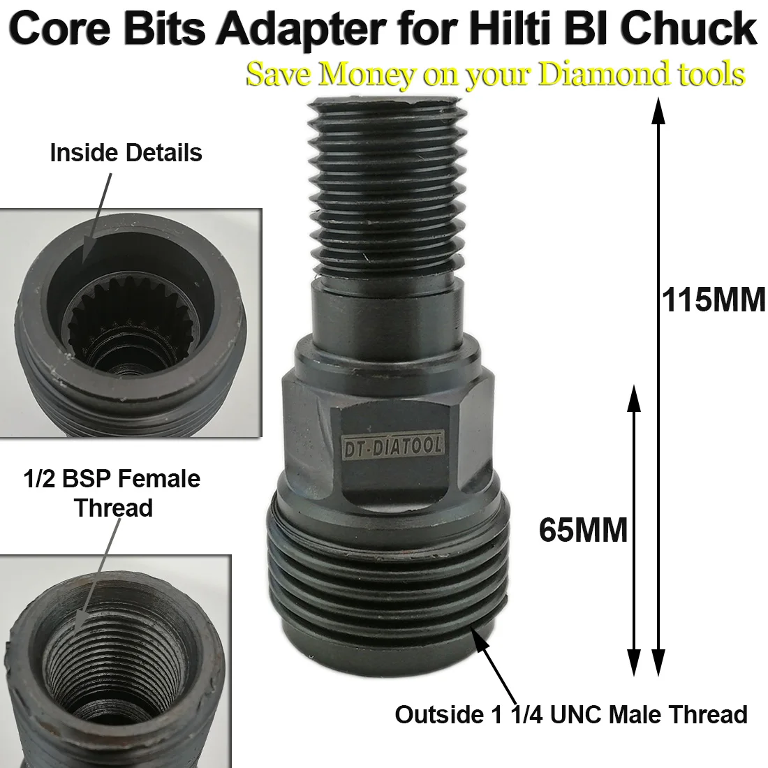DT-DIATOOL 1 piece High Quality DIAMOND CORE DRILL ADAPTER (DD-BL to DD ...
