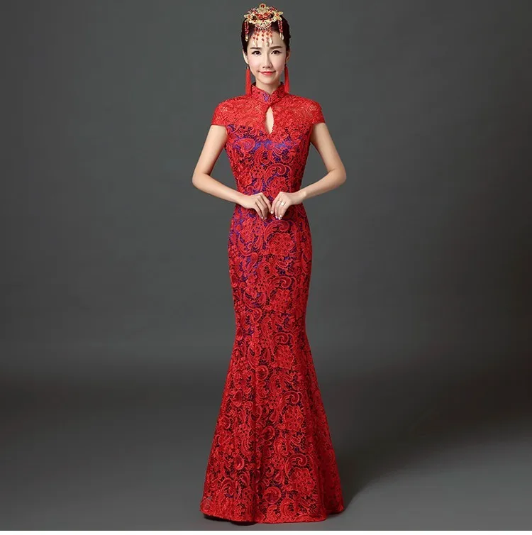 Shanghai Story short sleeve Red Long Evening Dress Party Birthday Dress ...