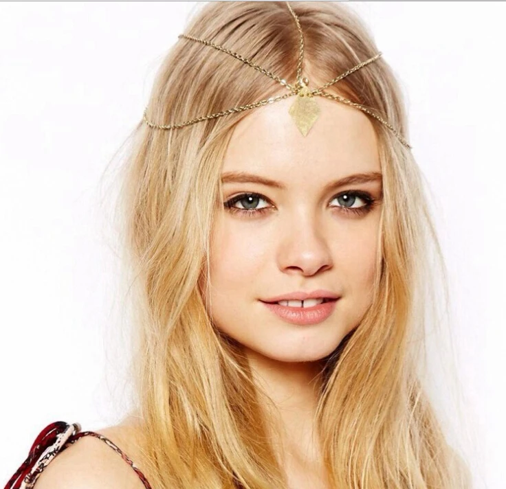 2014 New Fashion Golden Metal Head Accessories Headband Head Piece ...