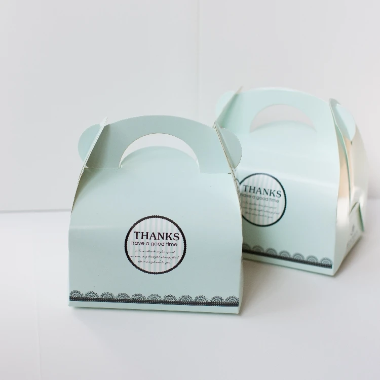 13.5*10*10.5cm THANKS Mint Green Bakery Candy Chocolate Packaging Boxes ...