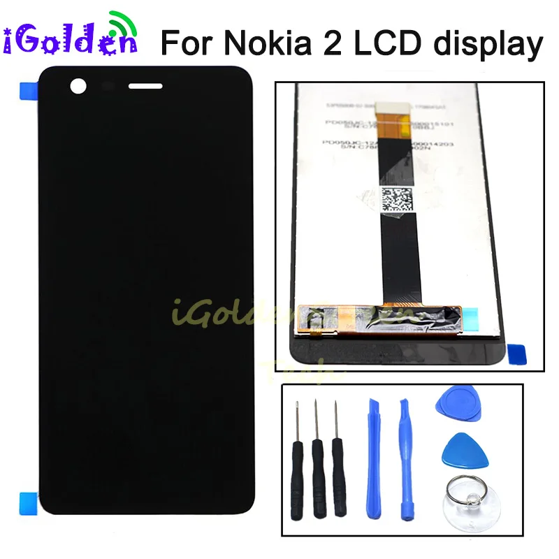 Negro 5,0 pulgadas 1280x720 LCD para nokia 2 LCD pantalla táctil ...