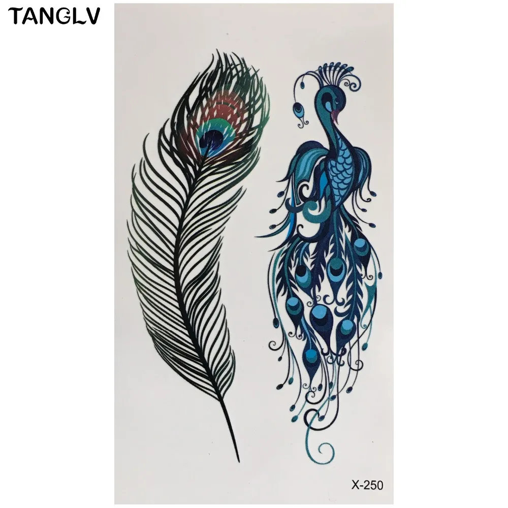 Fantasy Peacock Temporary Tattoo Body Art Sleeve Arm Flash Tattoo ...