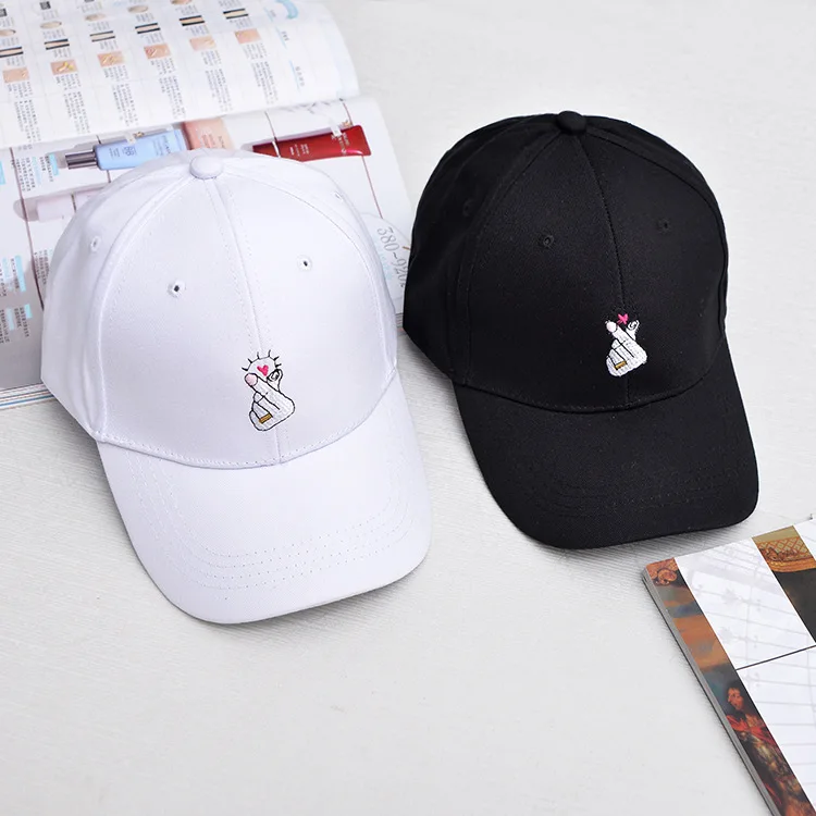 Korean Love finger gestures Baseball Caps Women Men Snapback Gorras Hip ...