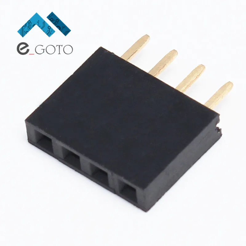100pcs Black 1x4Pin 1*4P Female Socket Pin 2.54mm Connector Single Row ...