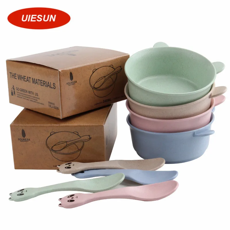 2pcs Cartoon Bowl and Spoon Set Baby Kids Bowl Drop resistance Children ...