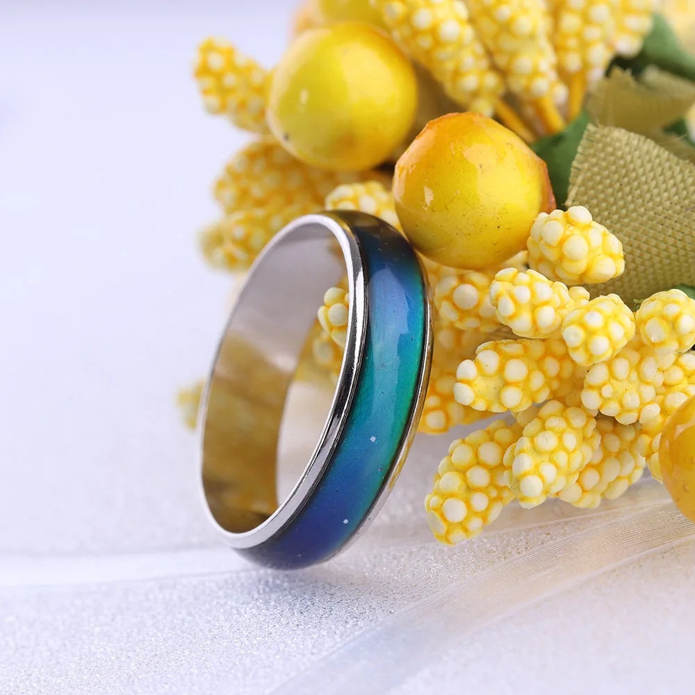 Stainless Ring Changing Color Mood Rings Feeling Emotion Temperature ...