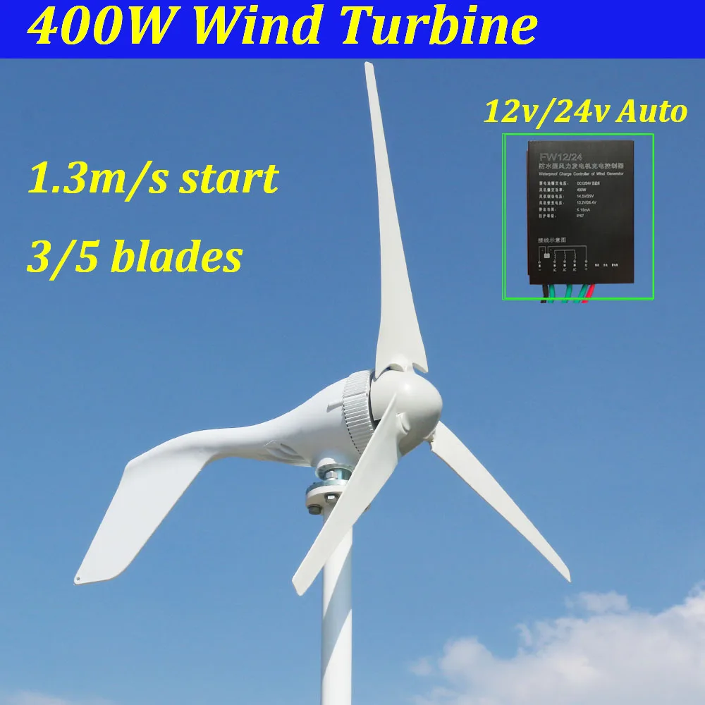 5 Blades 3 Blades 3 Phase Ac 12v 24v Horizontal Wind Turbine Generator ...