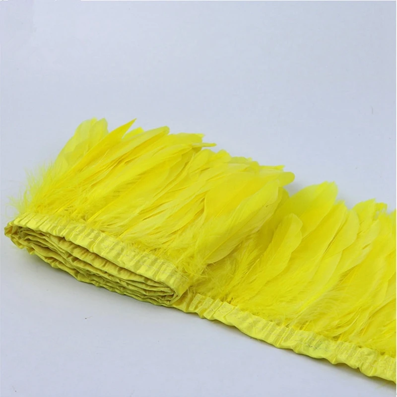 Plume de déco,Bandes en plumes d'oie teintées pour robe, rubans de ...