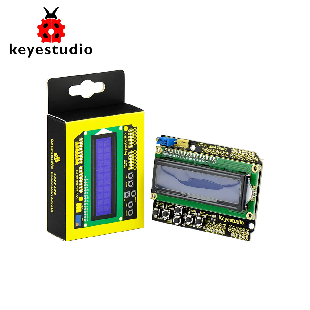 Keyestudio 1602LCD 키패드 쉴드 Arduino LCD 디스플레이 ATMEGA2560, 라즈베리 파이 UNO 블루 ...
