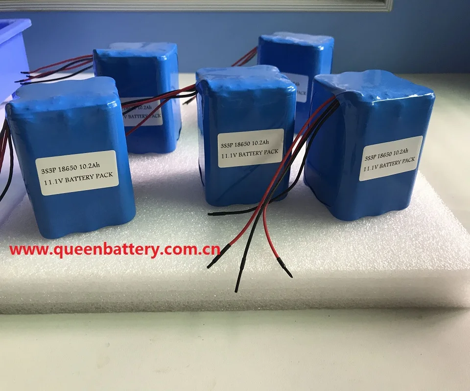 3S3P 11.1V 10.8V 18650 리튬 이온 배터리 팩, PCB (3 6A) 10200mAh 10.2Ah 포함 ...