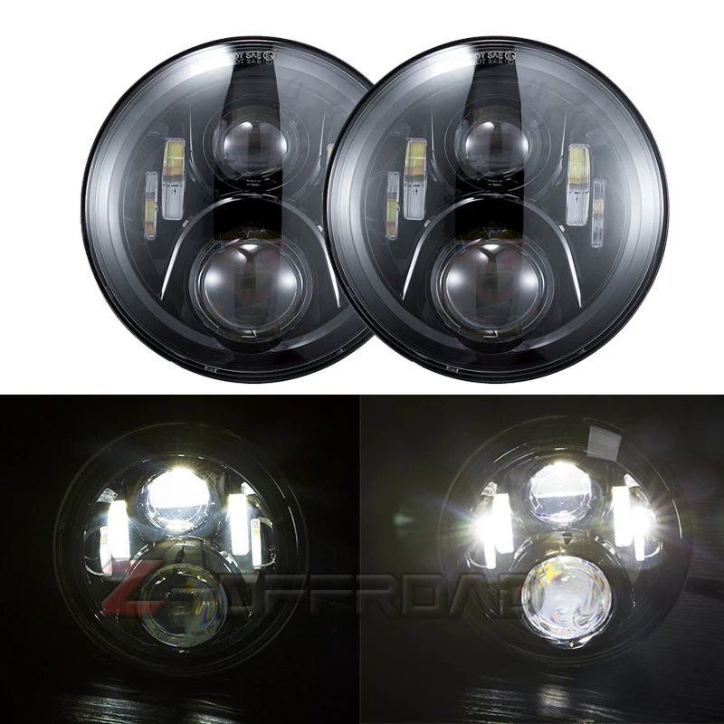 2pcs black 7" car driving projector LED light 7inch LED offroad Hi/Lo ...