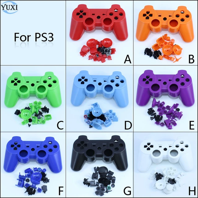 White Ps3 Controller With Blue Buttons