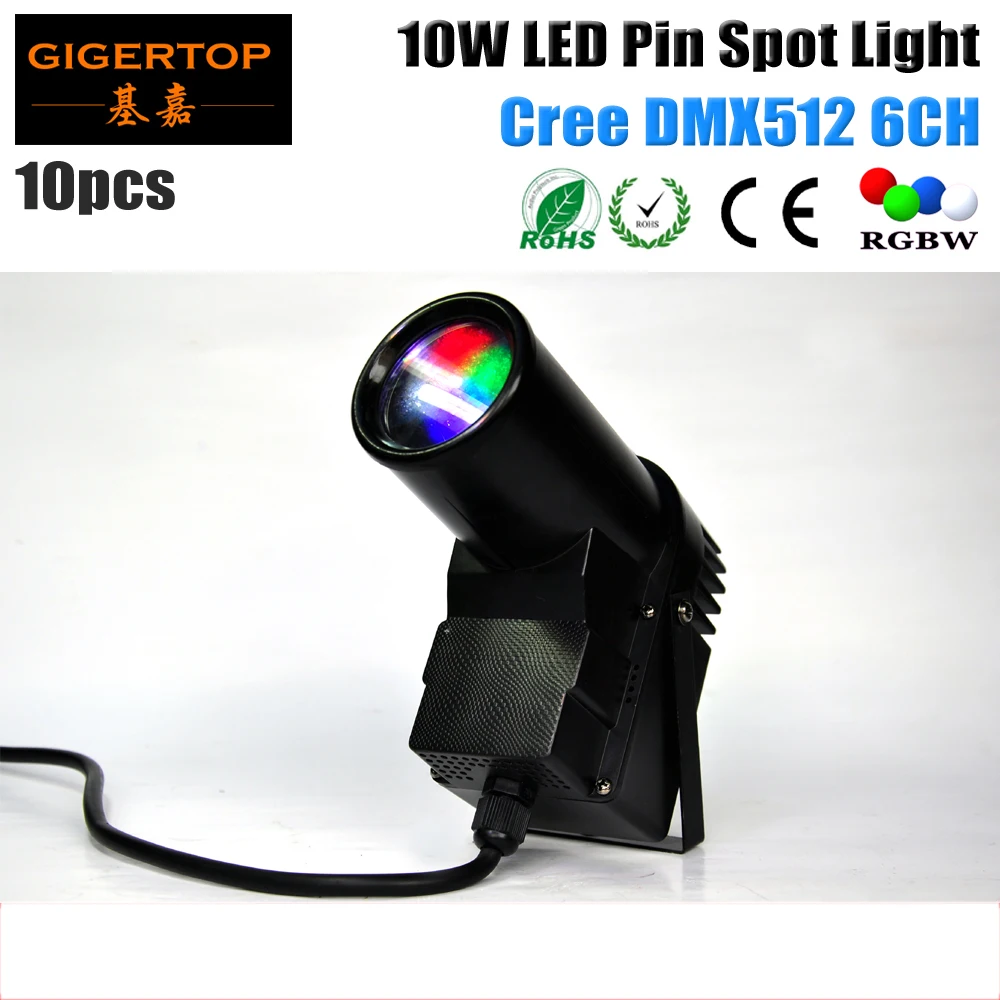 Mini Size 10pcs/lot 10W Cree LED Pinspot Light DMX Led Beam Scan RGBW ...