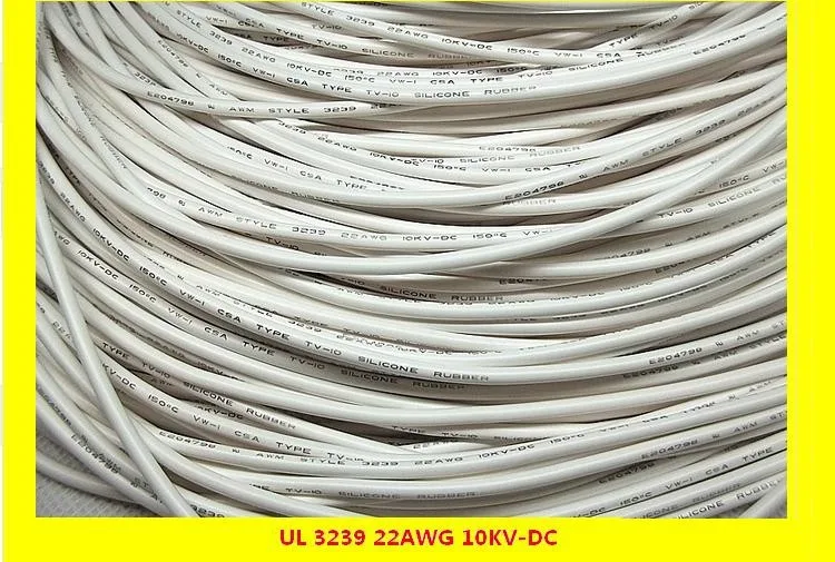 UL 3239 3KV, 6KV, 10KV 20KV DC 22AWG 20AWG 18AWG 16AWG, 65C ~ 200C 높은 ...
