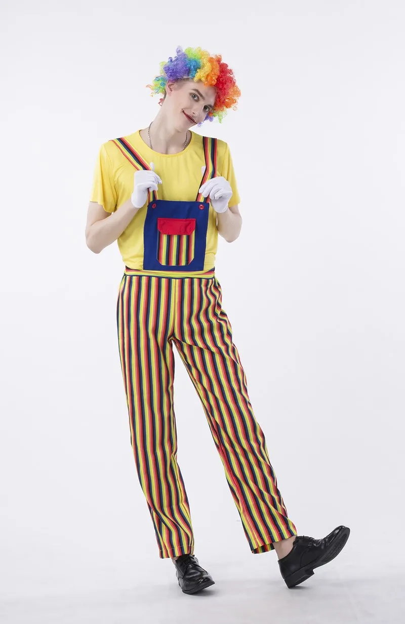 Halloween Fancy Circus Performance Clown Costume Adult Buffoon ...