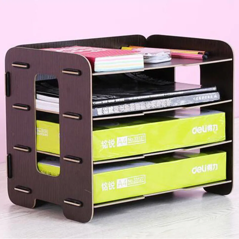 Paperboat A4 Multi Layer Wooden Kawaii File Rack High quality School ...