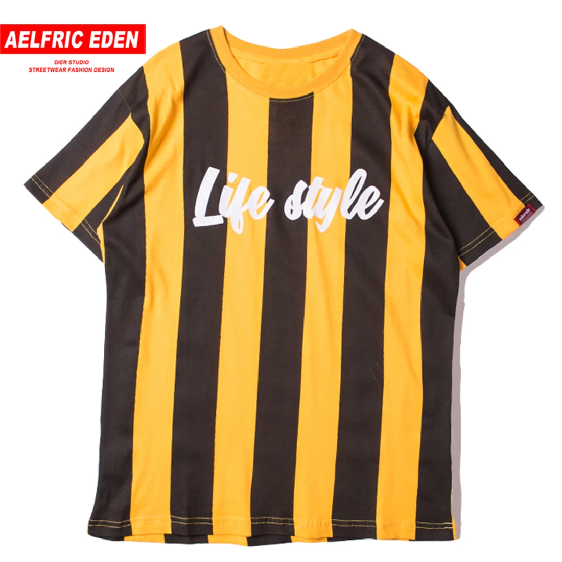 Aelfric Eden Thick Stripes Life Style Cotton Tshirt Preppy Style O neck ...