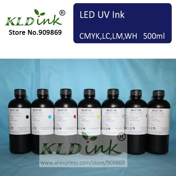 [KLD Ink] tinta LED UV Compatible para impresora de inyección de tinta UV plana con cabezal de ...