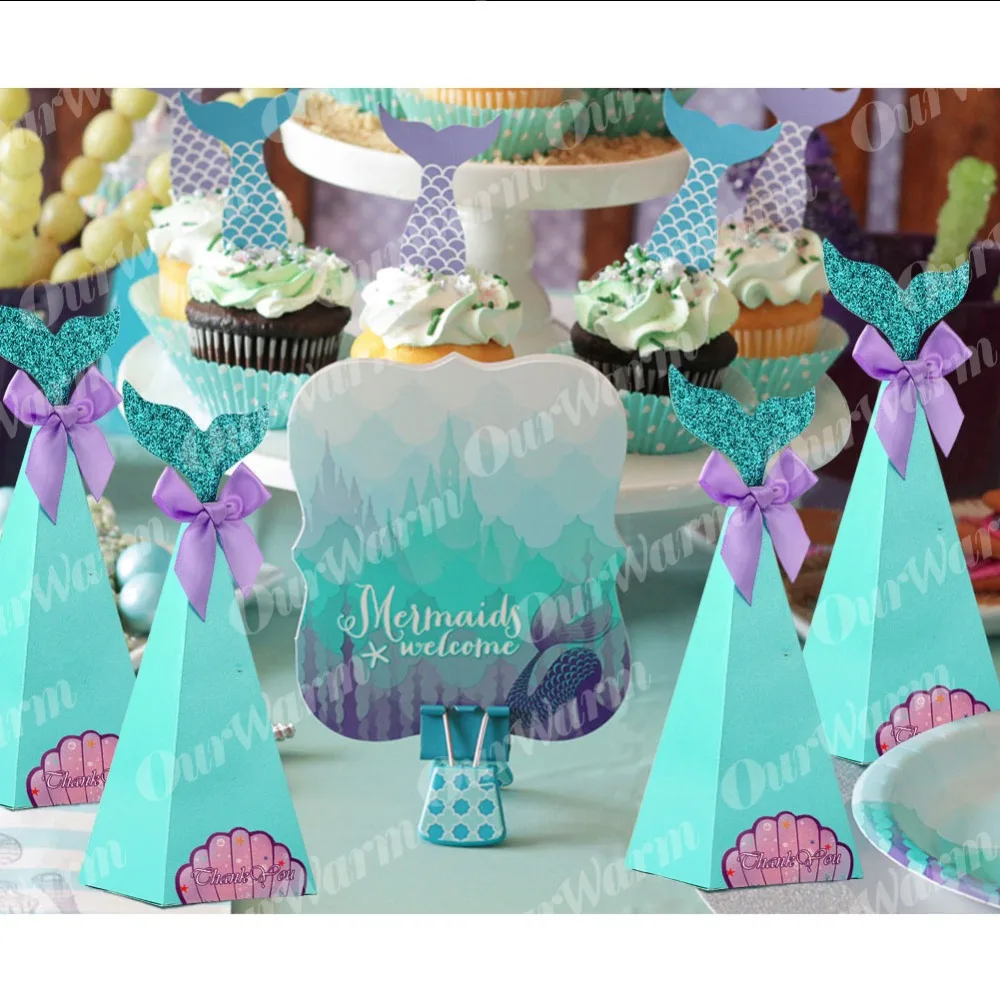 OurWarm 100/50/20 шт. Русалка подарочные коробки День рождения ...