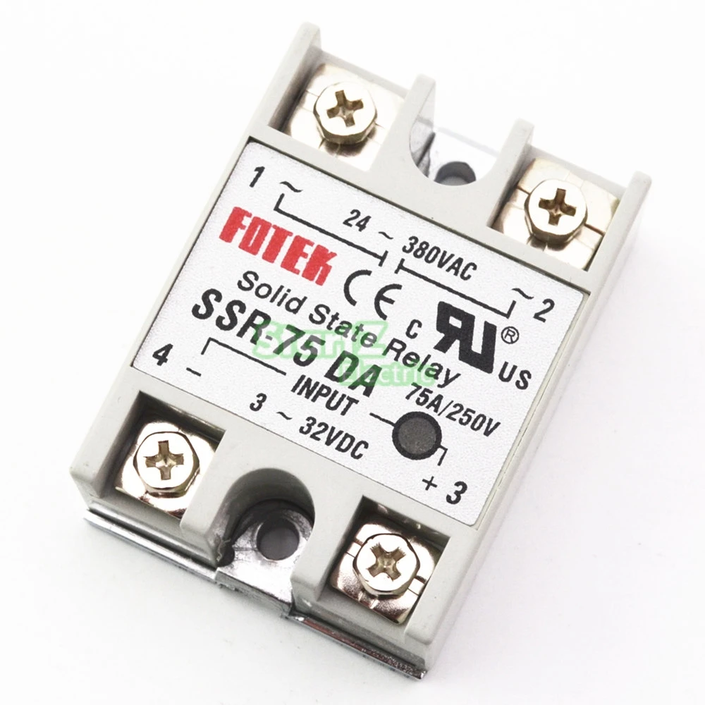 Ssr Relay SSR-75 DA Solid State Relay Module 75A 250V - 3-32V DC To 24 ...