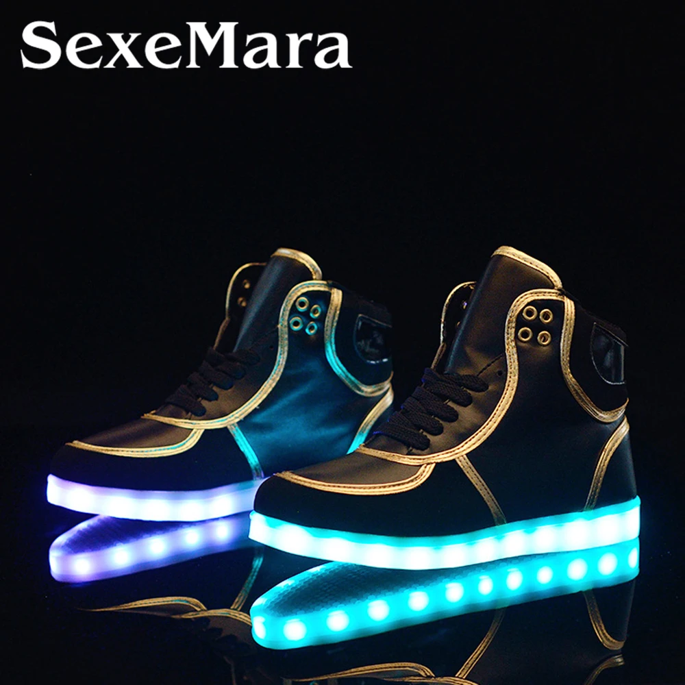 High-top-girls-new-shoes-simulation-glowing-light-up-basket-led ...