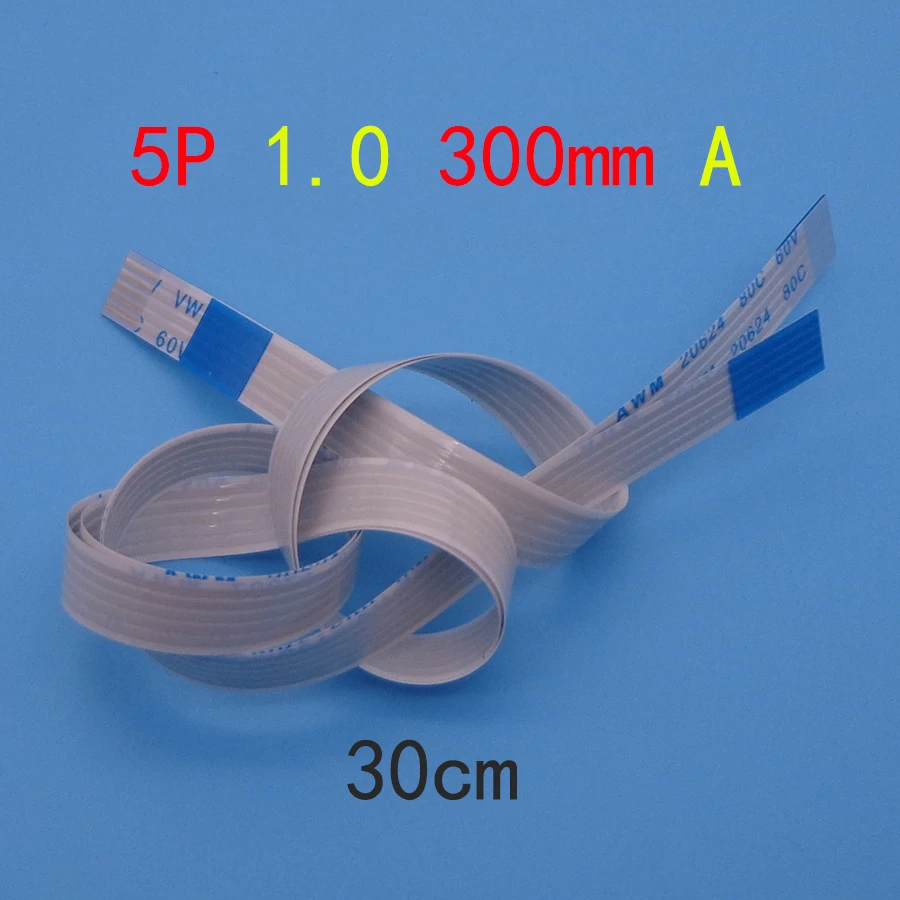 1 100pcs New FFC FPC flat flexible cable 1.0mm pitch 5 pin 5PIN A Forward Length 300mm Width 6mm ...